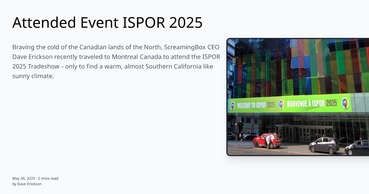 Attended Event ISPOR 2025 | ScreamingBox