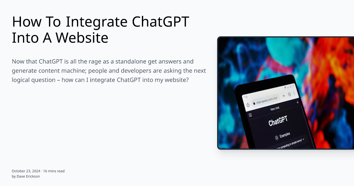 How To Integrate ChatGPT Into A Website | ScreamingBox