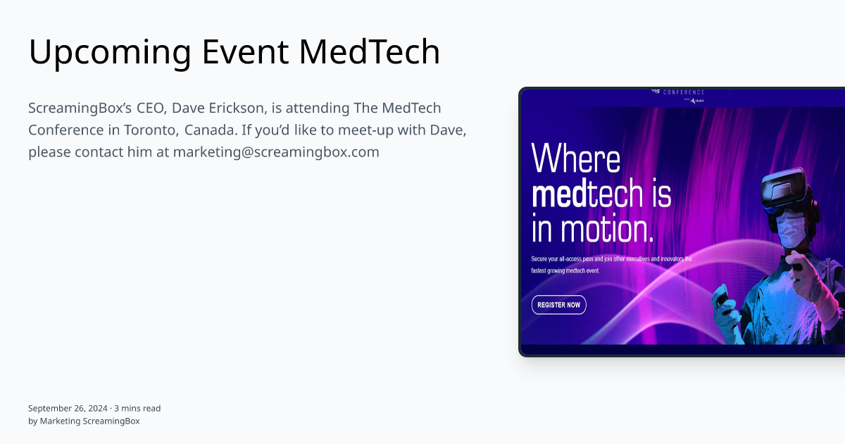 Upcoming Event MedTech | ScreamingBox