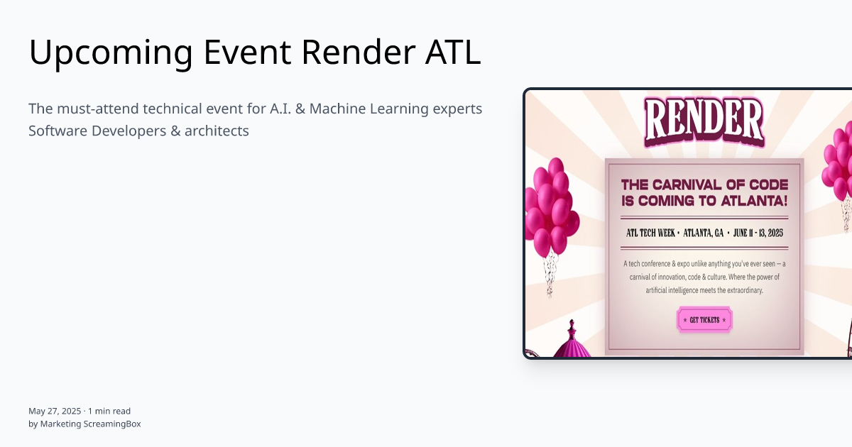 Upcoming Event Render ATL | ScreamingBox