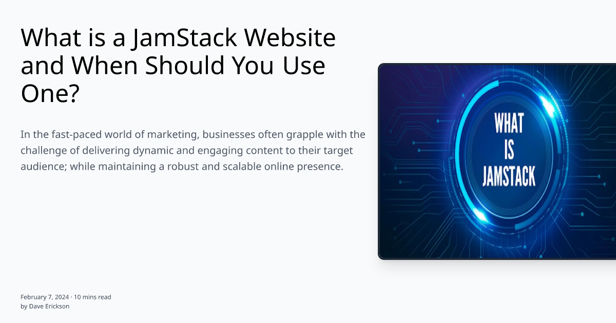 What is a JamStack website and when should you use one? | ScreamingBox